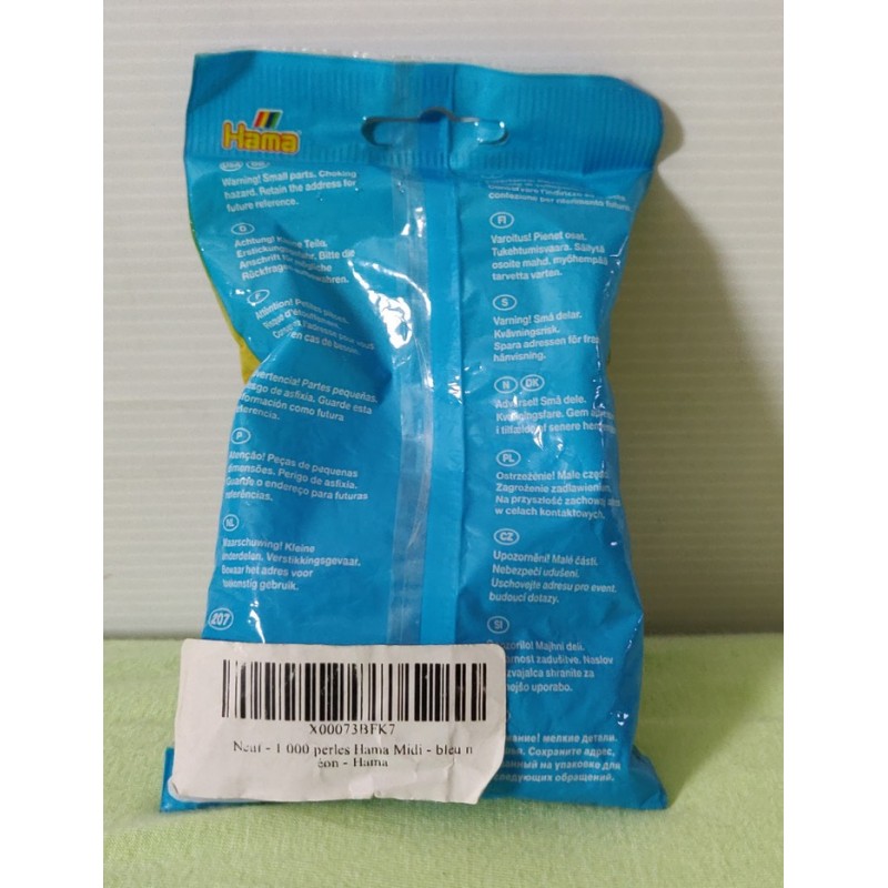 sachet 1000 Perles à repasser bleu transparente